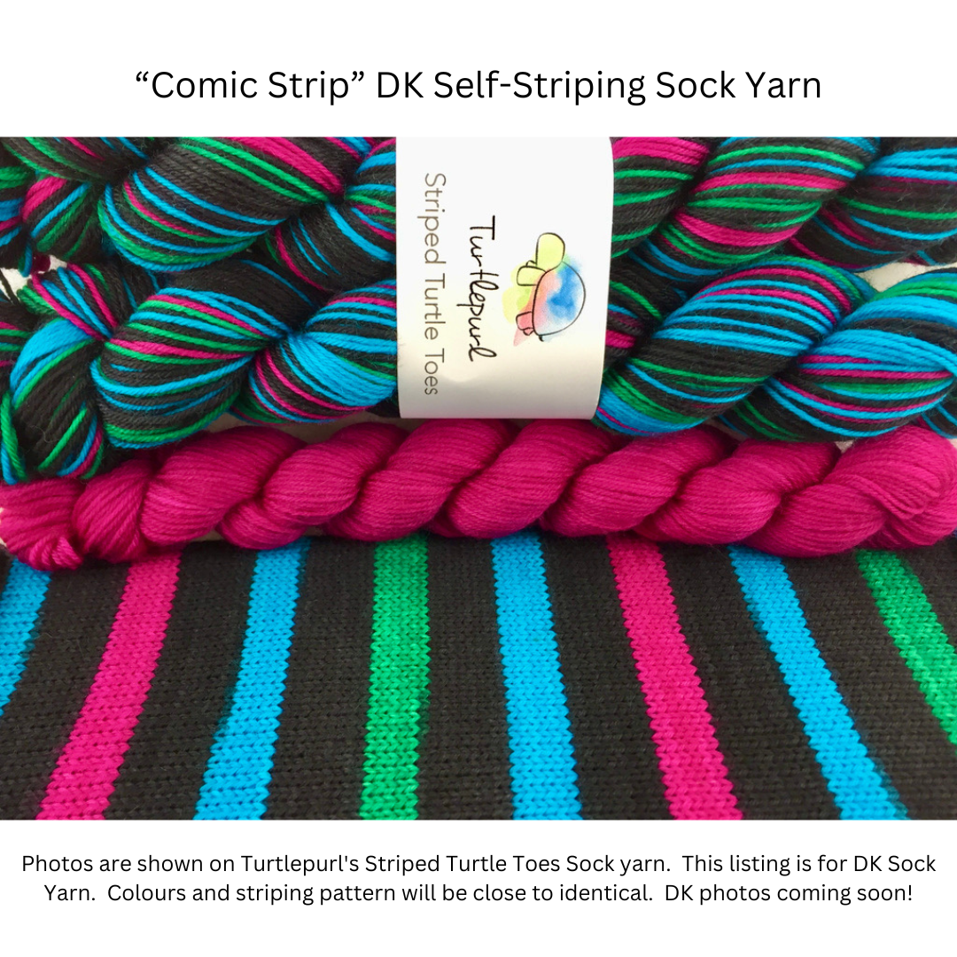 Comic Strip With Heel and Toe - Merino DK Sock Yarn – Turtlepurl Yarns